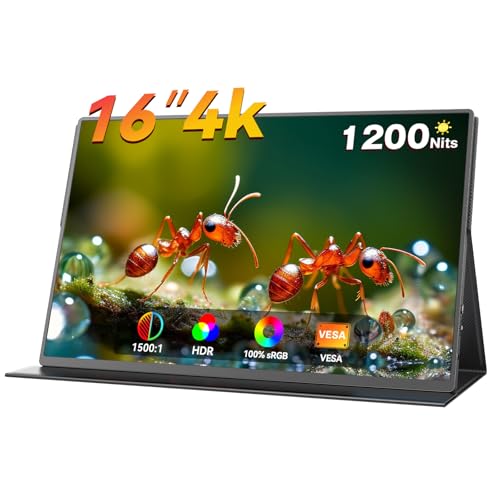 ブラック/16/VI60MT06-J・Size:16・パッケージ個数:1・【コスパが最高の4Kモニター】 4kモバイルモニターは、3840×2400という超高解像度、1200nitの高輝度、1500:1の高コントラスト比を備え、同価格帯の競...