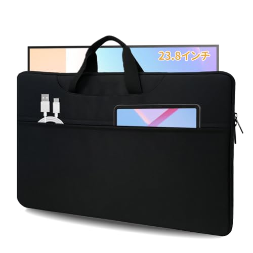 ブラック/-/-・Color:ブラック・【23.8インチの大型サイズ】内寸：56×35×2.5cm、外寸：57×36×3cm。一般的な23.8インチ、21.5インチ、19インチの液晶ディスプレイ・ゲーミングモニター・ノートパソコンに最適です...