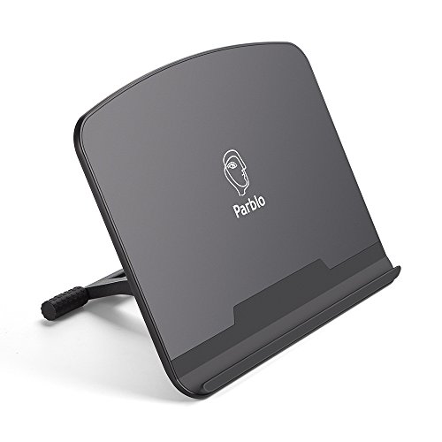 Parblo PR100　タブレットス タンド/-/-・調節可能な角度：15°?90°無段階で傾斜が変えられる 傾斜調整のやり方もシンプルで、とくに力を入れる必要はない・装置を置く部分には引っかき傷を防ぐためのゴム層があり、スタンドの底部に...