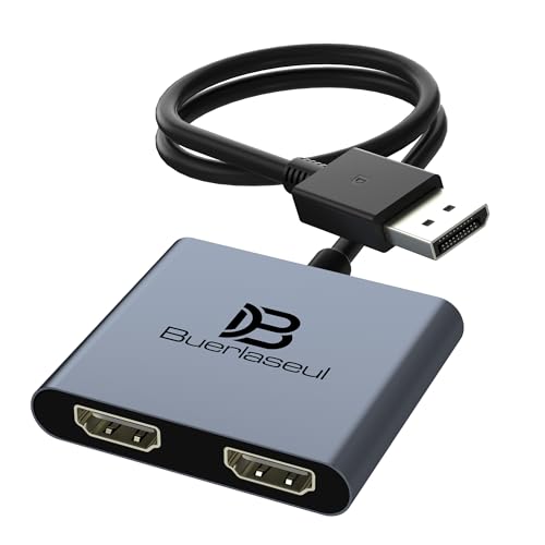 -/-/DP TO DUAL HDMI・パッケージ個数:1・【DisplayPort to デュアル HDMI変換アダプター】DisplayPort端子を搭載した機器の映像信号を変換し、HDMI入力端子を搭載したディスプレイ、テレビ、プロジ...