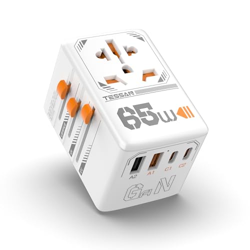 (65W)2USB-A+2USB-C-/-/TS-WTA03・Style:(65W)2USB-A+2USB-C・【全世界対応！海外旅行に便利な変換プラグ】韓国、イギリス、香港、オーストラリアなど200以上の国や地域で使えるコンセント変換プラ...