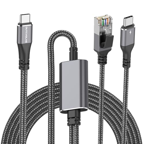 RJ45+PD to USB-Cケーブル-/2M/131・Size:2MStyle:RJ45+PD to USB-Cケーブル・【イーサネットと2イン1充電】: Dutevolnsのイーサネットケーブルにはusb-cオスプラグ充電機能があり、...