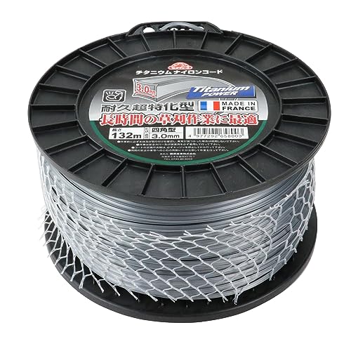 132m-/3.0mm/3.0MMX132M・Size:3.0mmStyle:132m・パッケージ個数:1・用途:刈払機用ナイロンコード・コード形状:四角型・直径:3.0mm・長さ:132m・小石の多いところ・フェンス、塀の際・雑草、植木の...