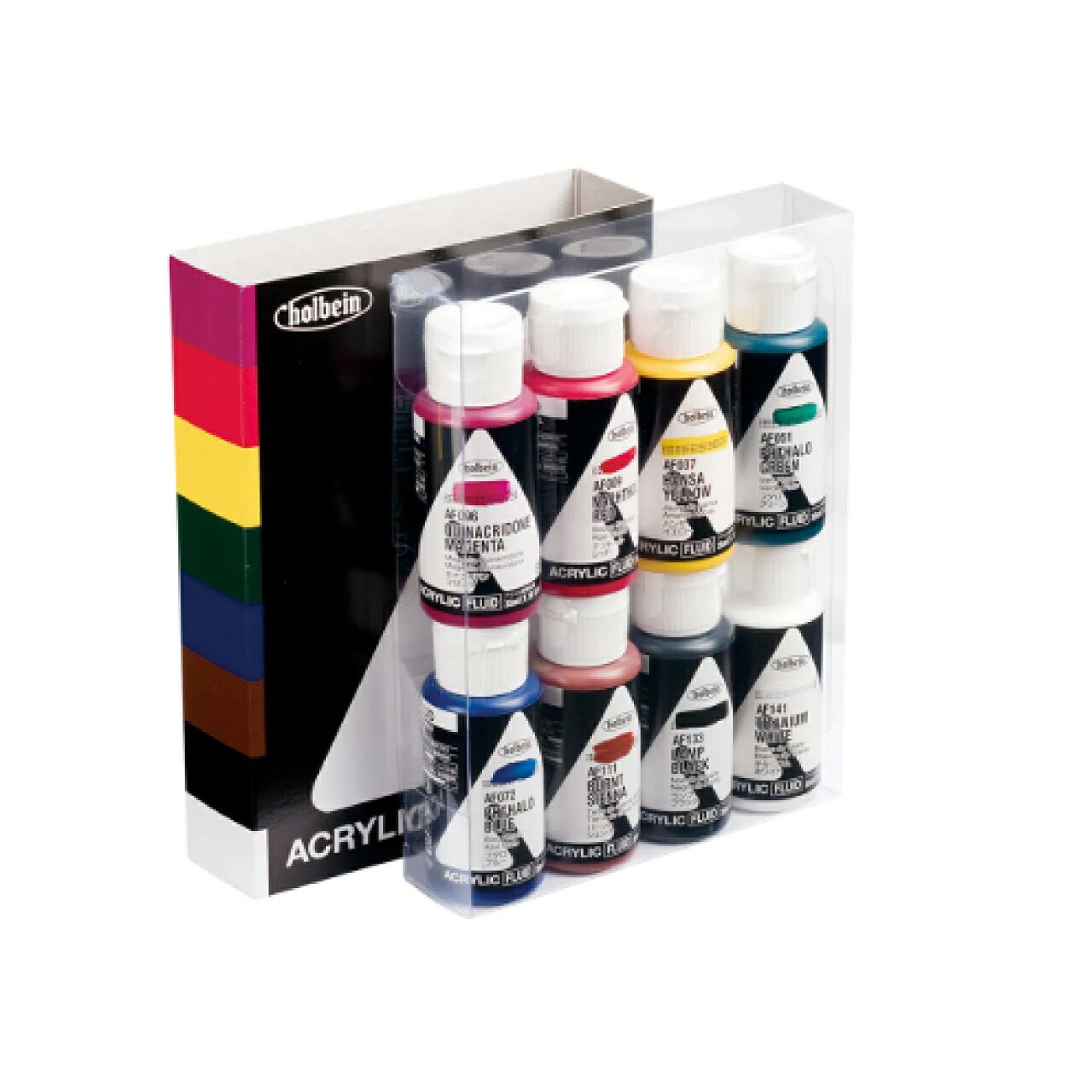 【Holbein/ホルベイン】アクリリック カラー［フルイド］ 35ml AF191 8色セット メール便発送 液体なのに濃く鮮やか、なめらかで自在な描き心地 － アクリル絵具の進化形 アクリリックカラーの美しさ、鮮やかさをそのままに、アー...