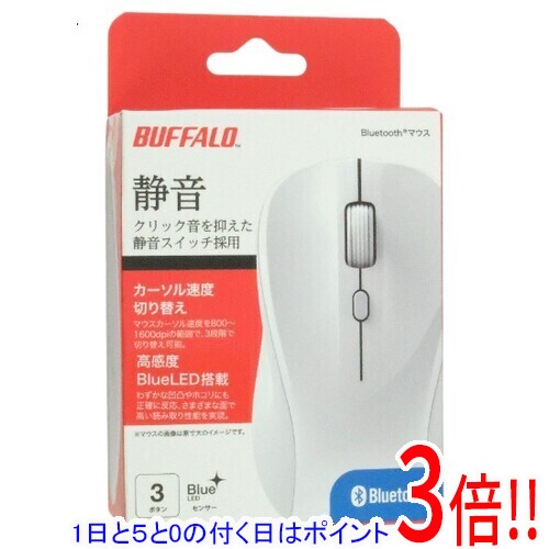 商品名BUFFALO BlueLED光学式マウス 静音 3ボタン BSMBB110WH ホワイト商品状態新品の商品です。型番BSMBB110WH [ホワイト]仕様[基本スペック]タイプ BlueLEDマウスケーブル ワイヤレス(無線)ボタン...
