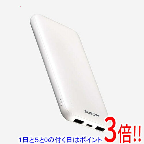 商品名【1日と5.0のつく日、18日はポイント3倍！】【新品(開封のみ・箱きず・やぶれ)】 ELECOM 薄型コンパクトモバイルバッテリー 10000mAh DE-C66-10000WH ホワイト商品状態新品未使用。開封のみの未使用品です。...