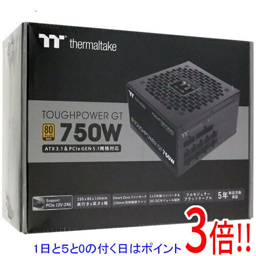 商品名Thermaltake TOUGHPOWER GT/0750W ATX3.1 PS-TPT-0750FNFAGJ-3 ブラック商品状態新品の商品です。商品説明Intel ATX 3.1に準拠するほか、PCI Express 5.1に対...