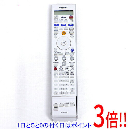 商品名【中古】TOSHIBA製 VTR＆HDD＆DVDレコーダー用リモコン SE-R0164商品状態 動作確認済の中古品です。 ※中古品ですので、傷、汚れ等ある場合がございます。 ご理解の上、ご検討お願いします。 商品名 VTR＆HDD＆D...