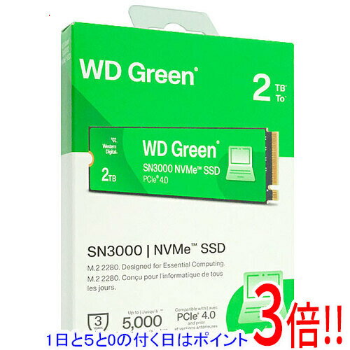 商品名SANDISK WD Green SN3000 NVMe SSD WDS200T4G0E 2TB商品状態 新品 商品名 WD Green SN3000 NVMe SSD 型番 WDS200T4G0E 仕様 [スペック] 容量 2000...