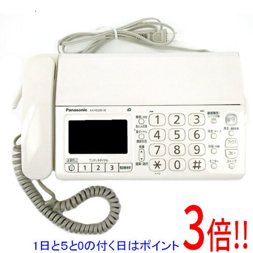 商品名【中古】Panasonic 普通紙ファクス 親機のみ KX-PD205-W 本体のみ商品状態動作確認済みの中古品です。※中古品のため、使用感や傷、汚れ等がある場合がございます。商品説明呼出音が鳴る前に自動で相手に通話を録音する旨の警告...