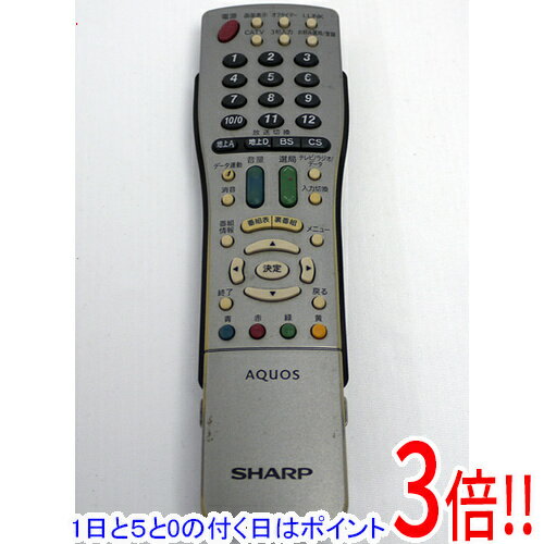 商品名【1日と5.0のつく日、18日はポイント3倍！】【中古】SHARP製 テレビリモコン GA514WJSA 本体いたみ商品状態 動作確認済の中古品です。※本体が日焼けしております。 ※本体の裏面に傷があり、本体に破損があります。 ※中古...