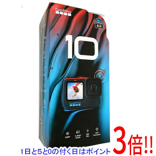 商品名GoPro ウェアラブルカメラ HERO10 BLACK CHDHX-101-FW商品状態 新品です。 商品説明 ・「GP2チップ」を搭載し、5.3Kビデオを従来比2倍のフレームレートでの撮影や、23MPの写真の撮影が可能なウェアラブ...