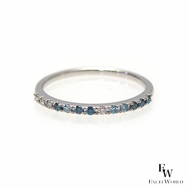 【素材】PT900（プラチナ）【石】ブルーダイヤモンド、ダイヤモンド【サイズ】1号〜7号（リング幅：約1.4mm）【付属品】弊社オリジナルBox【コメント】高級感あふれるPT900（プラチナ）に、ブルーダイヤモンドとダイヤモンドをあしらった...