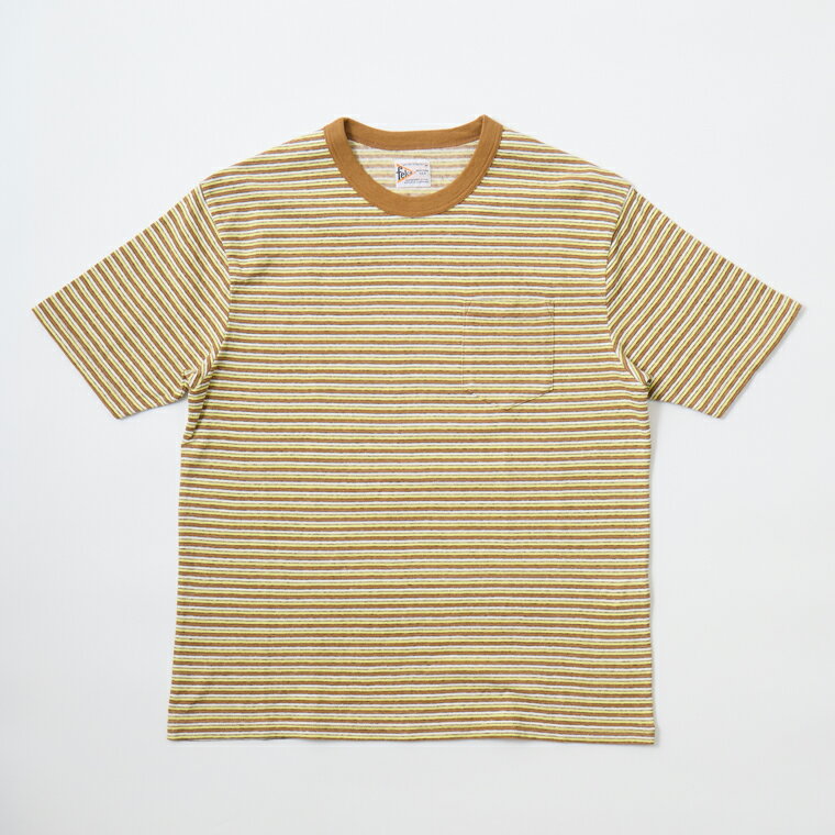 フェルコのその他のアイテムはこちら その他トップスはこちらメンズ クルーネック ポケット ストライプ Tシャツ 日本製 FELCO (フェルコ) S/S CREW POCKET TEE RECYCLE MULTI STRIPE - 1LAM...