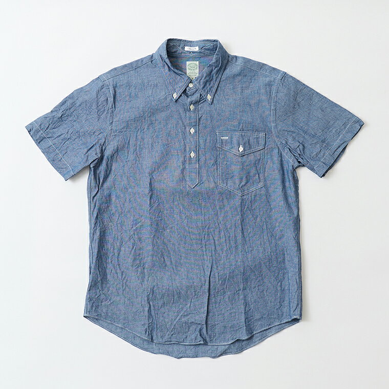 キートンチェイスユーエスエーのその他のアイテムはこちら その他トップスはこちらメンズ 半袖 クラシックフィット プルオーバー ボタンダウンシャツ 5オンス インディゴシャンブレー 日本製 KEATON CHASE USA (キートンチェイス...