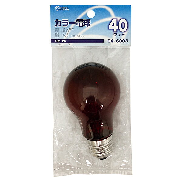定格110V−40W形状PS−55口金E26色レッドサイズ直径55×全高98mm製造国日本※この商品の発注単位は「5」となっています。※こちらの商品は取り寄せ商品のため、2週間程度の納期をいただきます。※製品の仕様は予告なく変更されることが...