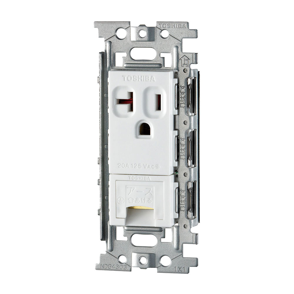 ●接地コンセント■定格：125V　20A■15A/20A兼用■アース端子付メーカー取寄品