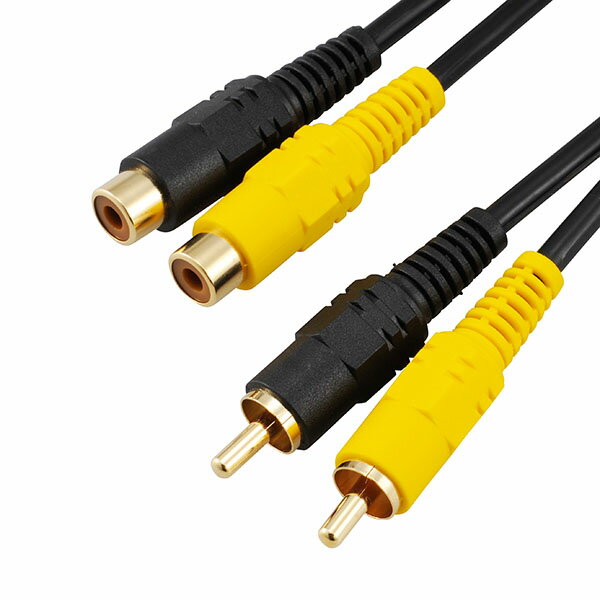 《 ビデオ延長コードO.F.C　ピンプラグ×2−ピンジャック×2 》●映像・モノラル音声コードのピンプラグにつないで　延長する場合に使用します。●金メッキ仕様で通電ロスを低下。■ コネクター：ピンプラグ×2 − ピンジャック×2■ ケーブル...