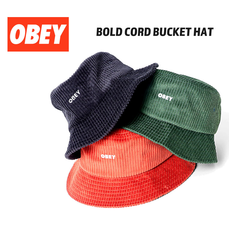 商品名 OBEY/オベイOBEY051 BLOD CORD BUCKET HAT / コーデュロイバケットハット ブランド OBEYグラフィティストリートデザイナーShepard Faireyによるアメリカのストリートブランド。Shepar...