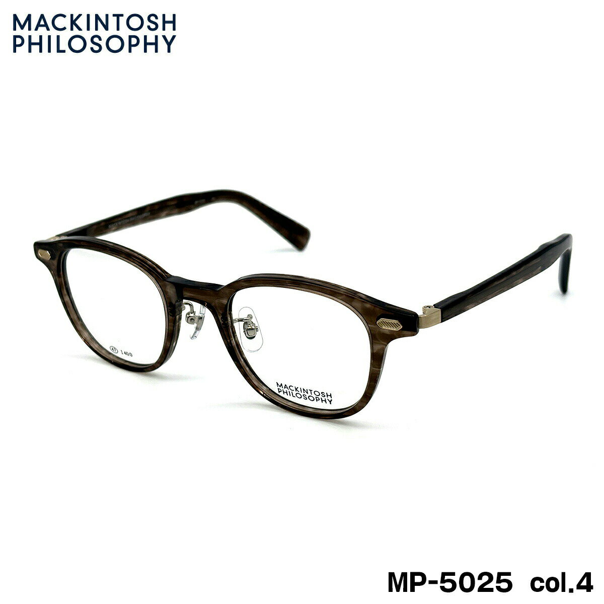■ ブランド：MACKINTOSH PHILOSOPHY マッキントッシュ フィロソフィー ■ 型番：MP-5025 col.4 ■ フレームカラー：ブラウンササ ■ フレーム材質：プラスチック ■ レンズ：デモレンズ ※ そのままダテメガ...