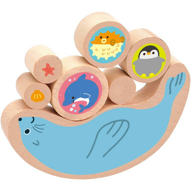 手のひらサイズで、かわいいアシカをモチーフにした木製バランスゲームです。シャチの台座に、まるいパーツをバランスよく積み上げていくシンプルなルールで、小さなお子さまから大人まで楽しめます。小さなお子さまでも直感的に楽しめ、集中力・手先の器用さ...