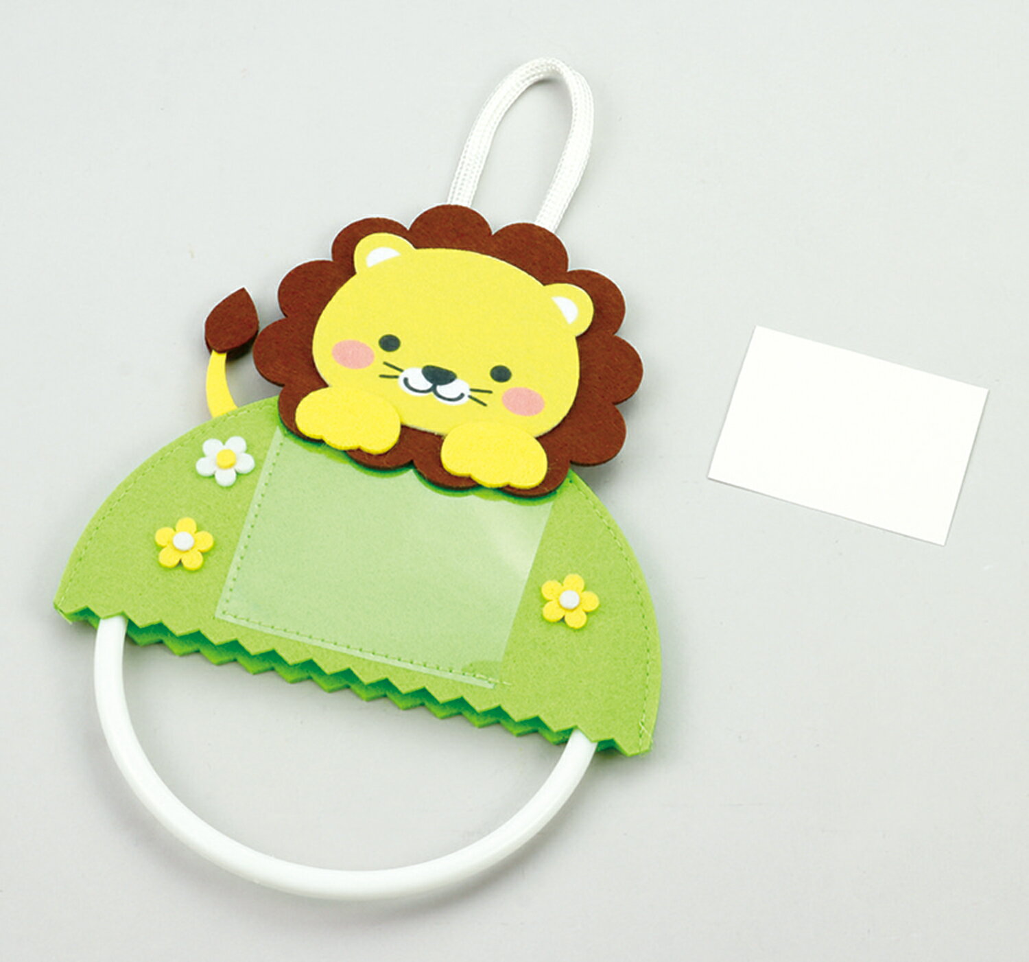 フェルト素材のかわいいタオルハンガー！　作画サイズ約5×6.5cm　約200×160×10mm　