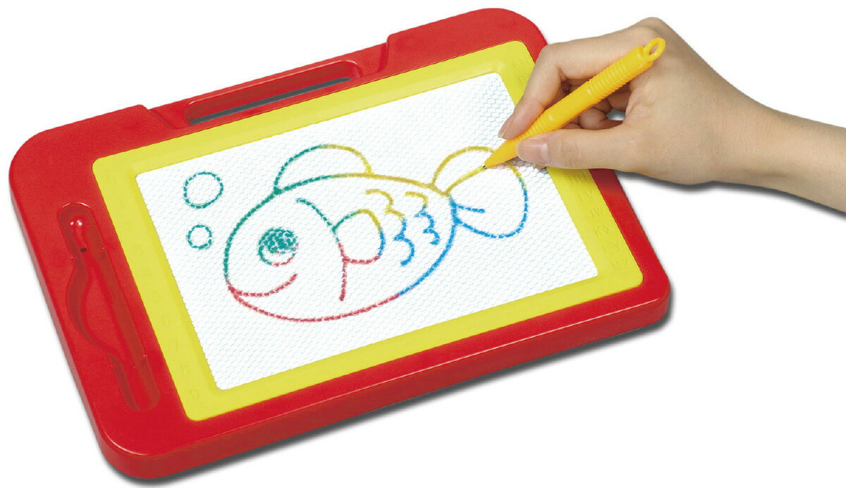 1本のペンでカラフルな絵がかけるおえかきボード!※絵を消すレバーは裏面にあります。 ※色の指定はできません。※色取り混ぜ　247×173×30mm