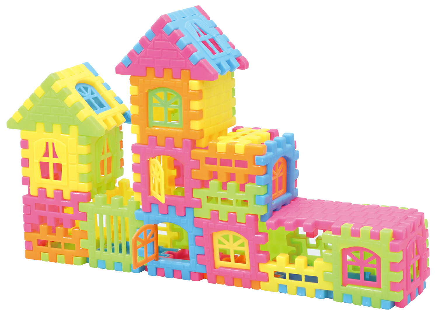 おうちがつくれるカラフルブロック！44ピースブロック大：72×40×5mm、ブロック中：40×40×5mm、ブロック小：40×20×5mm