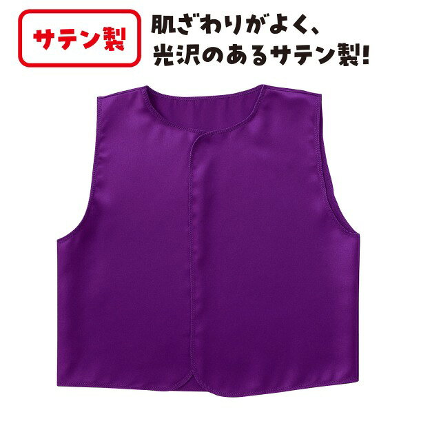 大人気の衣装ベースシリーズのベストです。縫製済みなので、簡単に衣装がつくれます。サテン生地で、肌触りが良く、光沢のある素材です。幼児〜小学校低学年向けのサイズです。カラーが豊富なので、クラスやチーム、グループごとに色分けできます。ダンス、演...