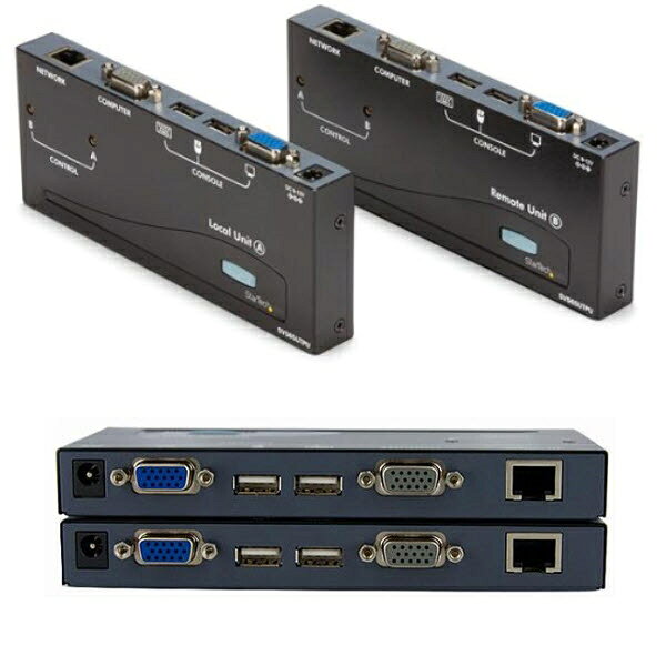 商品説明VGA対応USB KVMコンソールエクステンダ。標準Cat5またはCat6 UTPネットワークケーブル接続により、サーバ、コンピュータ、KVMスイッチで接続した複数のマシンを制御し、最長150 mの延長距離に対応します。パソコンとの...