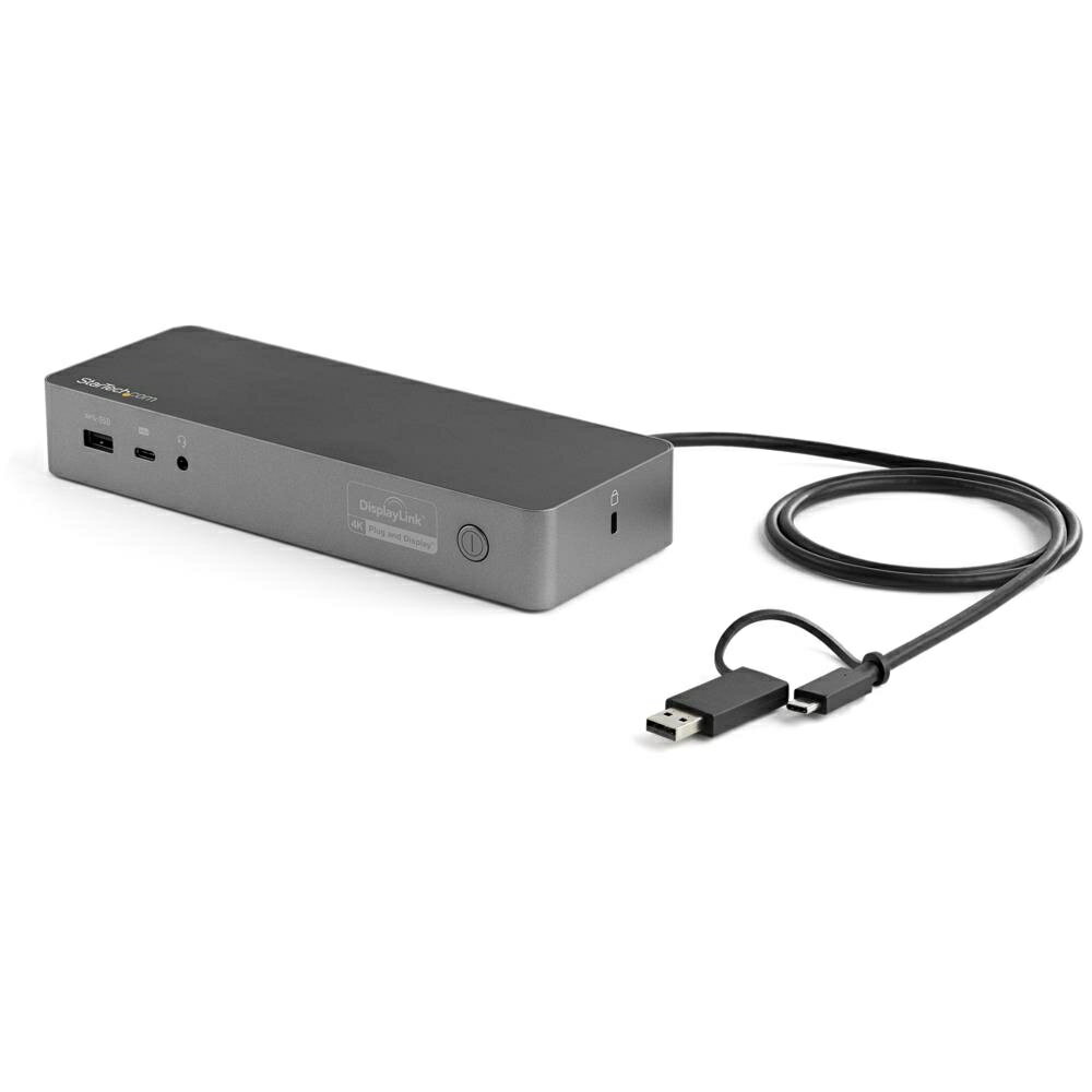 商品説明USB-A/USB-C対応ノートパソコン用ドッキングステーション。ユニークな汎用ホストケーブルUSB-C-USB-Aアダプタが一体になったユニークなホストケーブルが製品に付属しています。長さが1mと長めに取ってあり、多様なセットアッ...