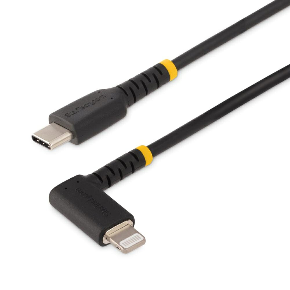 商品説明1m 高耐久L型右向きUSB-C-Lightningケーブル。USB Type-C電源に接続し、Lightning対応デバイス(例：iPhone、iPad、iPad Mini、一部のiPod)にケーブルをぴったりつけて引き回せる直角...