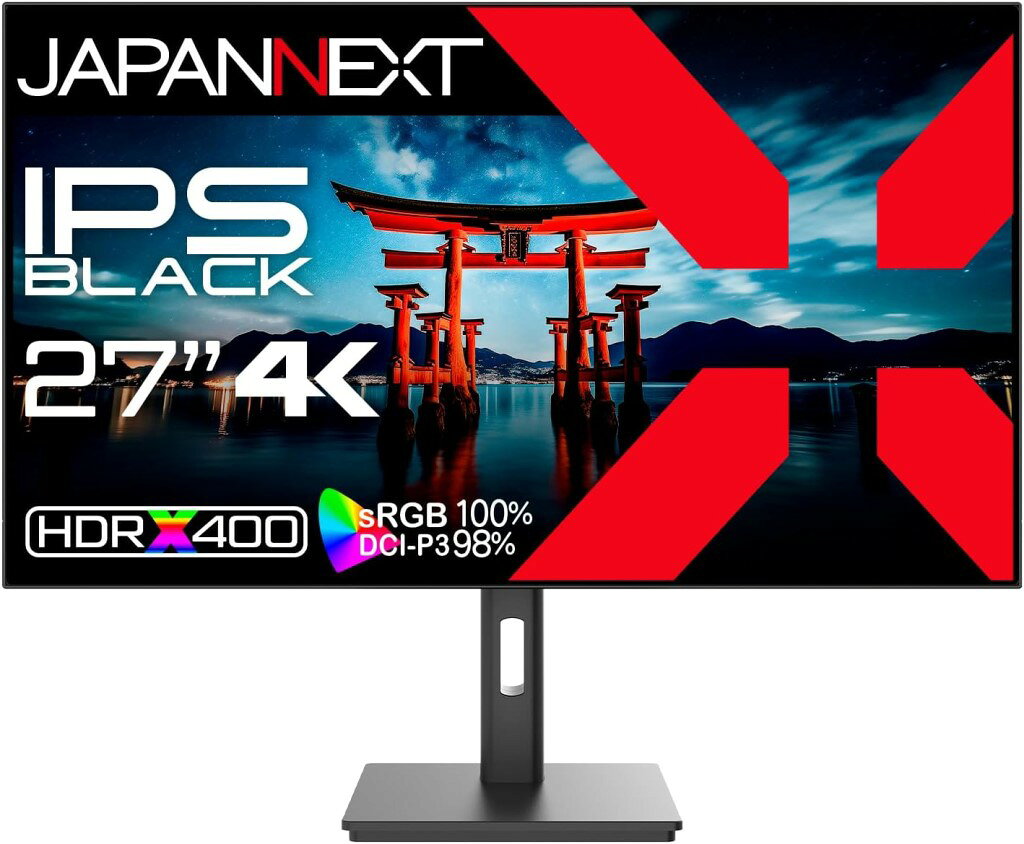 商品説明27インチのIPS BLACKパネルを搭載した4K(3840x2160)解像度の液晶モニターです。IPS BLACKテクノロジーにより、従来のIPSパネルよりも高いコントラスト比(2000：1)を実現。より深い黒を表現し、映像制作に...