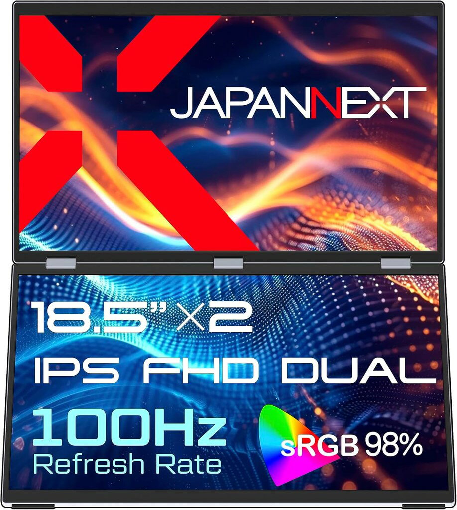 商品説明■18.5インチの大画面IPSパネルを2枚搭載し、フルHD(1920x1080)解像度に対応したデュアルモバイルディスプレイです■携帯性、収納性に優れており、ワーケーションや外出先、自宅のリビングなど、大きなディスプレイが置きづらい...