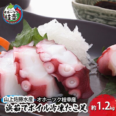 名称冷凍煮たこ　足内容量たこ足（中サイズ）約1.2kg（400g～800g×2P）原材料たこ（北海道　枝幸産）、食塩、ミョウバン消費期限枠外に記載保存方法-18℃以下で保存製造者山上 佐藤水産 有限会社事業者山上佐藤水産有限会社配送方法冷凍...