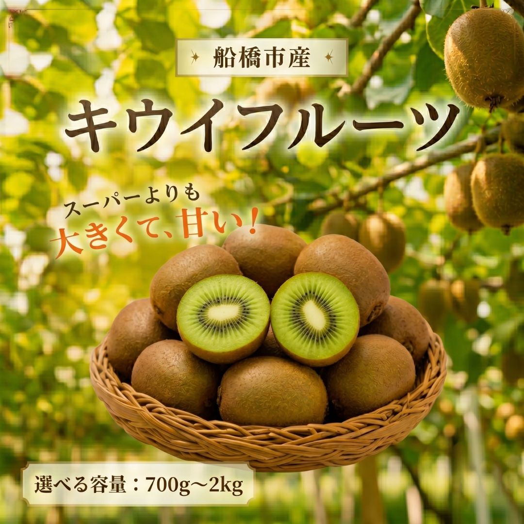 返礼品仕様 名称 グリーンキウイフルーツ ヘイワード種 内容量 ・中サイズ5玉 （約700g） ・大サイズ14玉 （約2kg） ・特大サイズ12玉（約2kg） 説明 【商品説明】 青山キウイフルーツ農園は千葉県船橋市で周りに住宅街が広がる中...