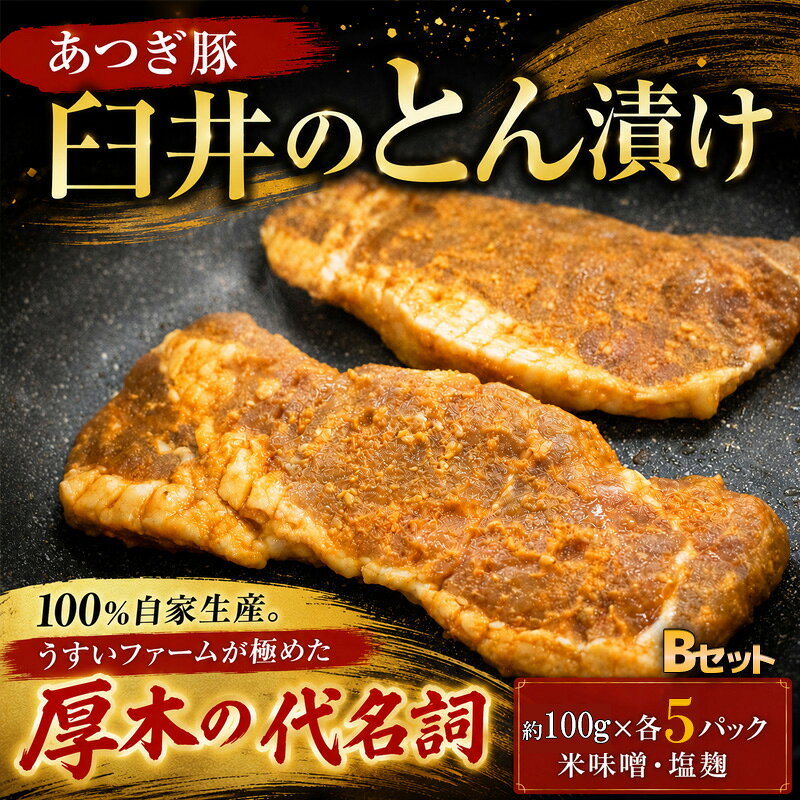 商品説明 商品名 【ふるさと納税】 豚 豚肉 味噌漬け 約 100g × 5パック ロース 豚ロース 厚切り 豚肉 塩麹 米味噌 名産 特産 お土産 とん漬け あつぎ豚 自家生産 臼井のとん漬け Bセット かながわ名産100選 神奈川県 厚...