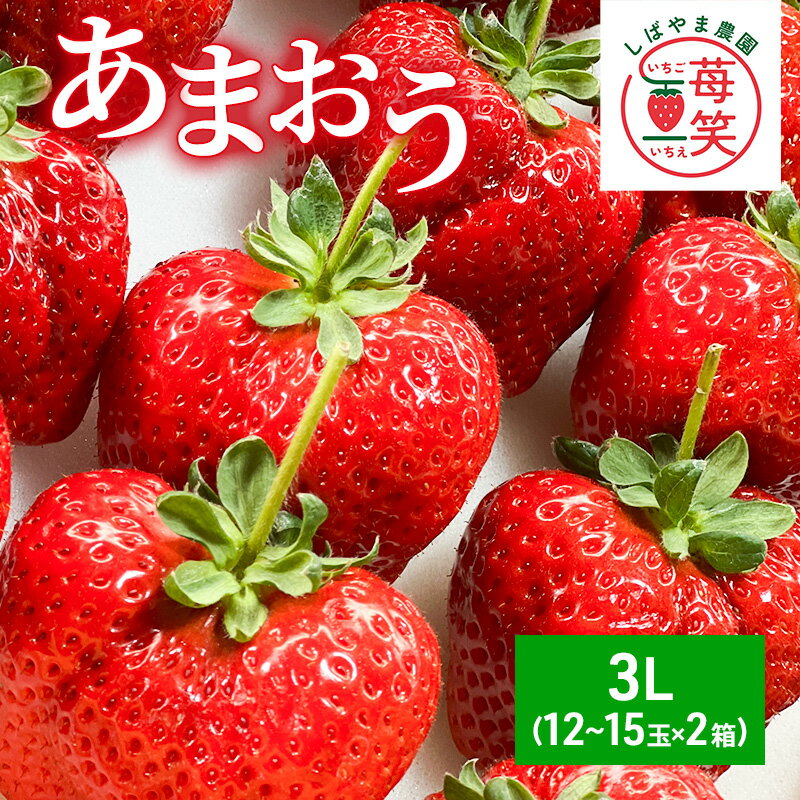 名称あまおう内容量朝倉市産　あまおう　3L　12～15玉×2箱産地朝倉市産事業者しばやま農園配送方法冷蔵配送お届け時期2027年1月上旬～4月下旬備考※画像はイメージです。 ※離島にはお届けできません。 ※商品到着後は、なるべくお早めにお召...