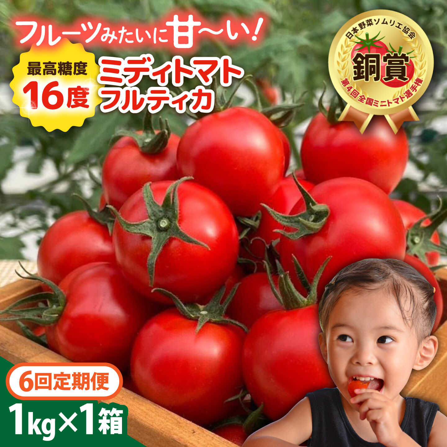 トマト とまと 野菜 やさい フルティカ 中玉トマト ミディトマト 甘い フルーツトマト 定期便 野菜定期便旨味をぎゅっと閉じ込めた、ミディトマト！ 最高糖度は16度！ 普通のトマトの糖度は4〜5度ですが、当園のトマトは栽培途中から糖度8〜...