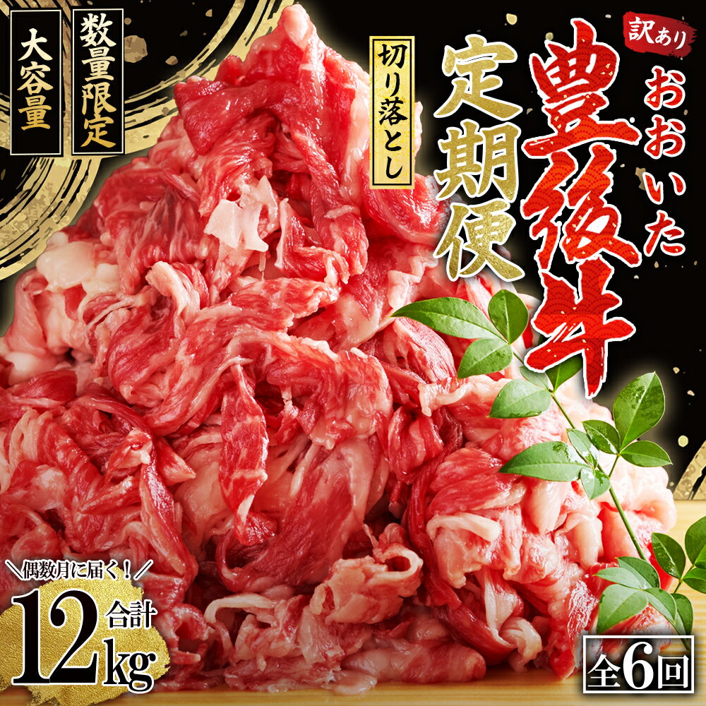 大分の上質な黒毛和牛【おおいた豊後牛】の切り落としを定期便にしました！ 偶数月に2kgずつお届けいたします。 おおいた豊後牛は、肉質はやわらかく、噛むと肉汁が溢れ、濃厚な旨みが口中に広がる美味しさが評判です。 上質な赤身の肩肉と脂の甘味が特...