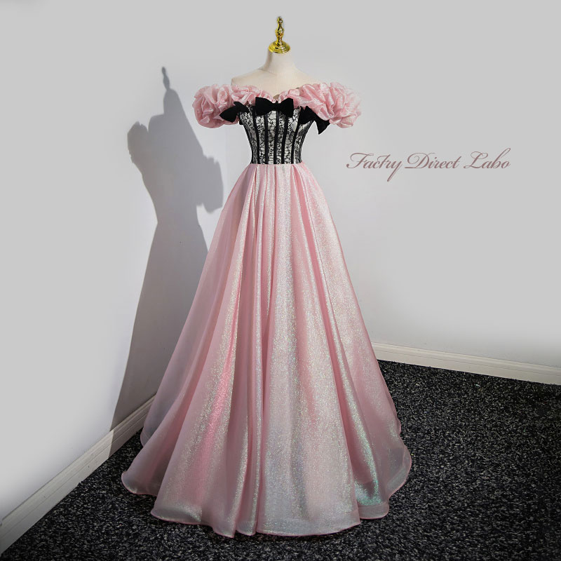 商品名 カラードレス ロングドレス パーティードレス ピンク オフショルダー ウェディングドレス ウエディングドレス 結婚式 二次会 花嫁 前撮り 演奏会 発表会 カクテルドレス 披露宴 ブライダル フォーマルドレス 成人式 卒業式 コンサ...