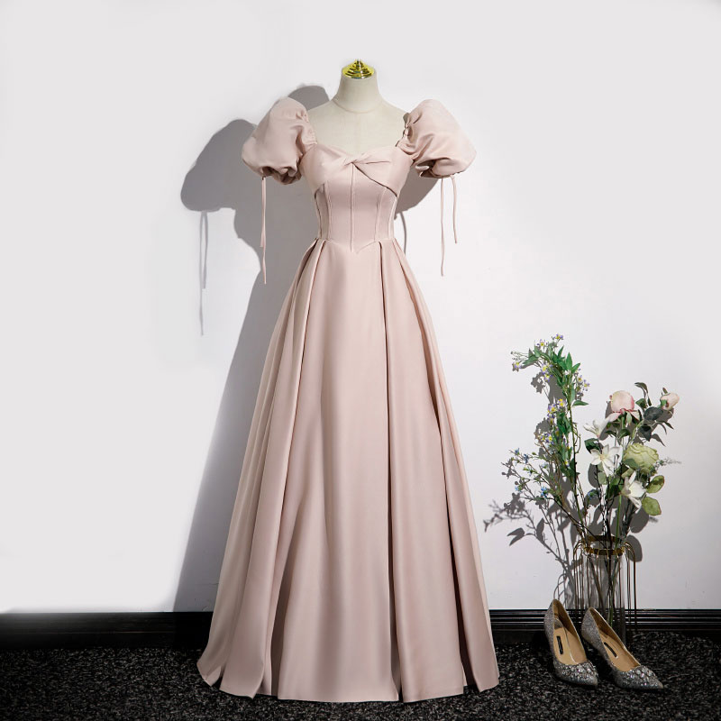 商品名 カラードレス ロングドレス パーティードレス ピンク パフスリーブ ウェディングドレス ウエディングドレス 結婚式 二次会 花嫁 前撮り 演奏会 発表会 カクテルドレス 披露宴 ブライダル フォーマルドレス 成人式 卒業式 コンサー...