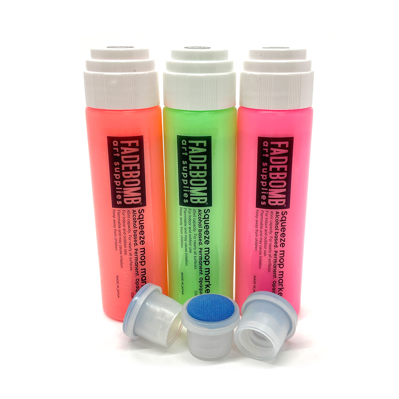 ※発送は宅配便または小型宅配便のみとなります。 メール便は利用出来ません。■FADEBOMB Squeeze mop marker S06 NEON COLOR 蛍光色 アルコールベース ペイントマーカー。 本体は柔らかい素材で絞るように使...