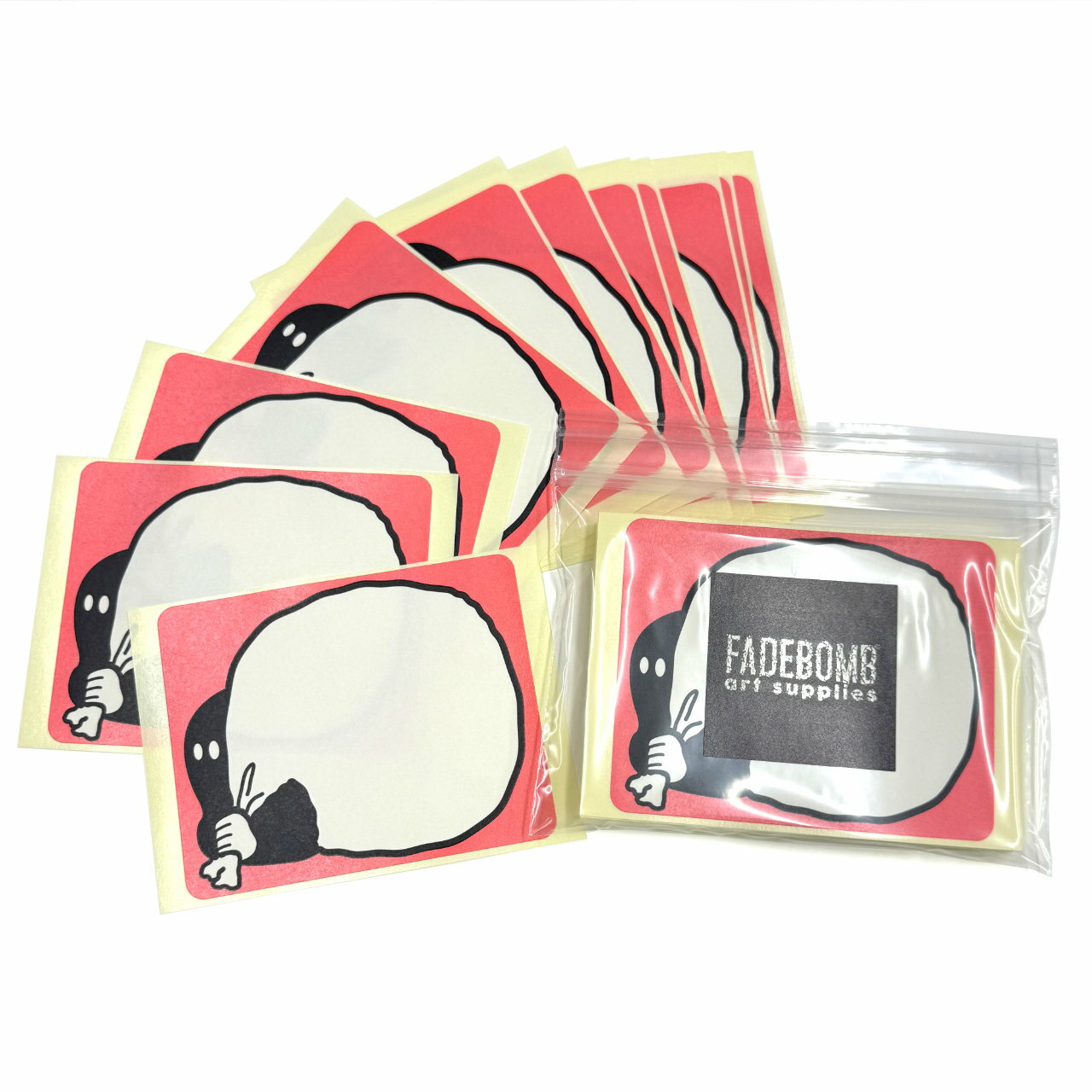 ■【ラベル50枚】FADEBOMB Shadow man blank sticker 超強粘着 ラベルシール ステッカー FSM50 ・1PACK (ラベル50枚セット） ・ラベルサイズ　100 mm x 80 mm ・超強粘着仕様 上質紙...