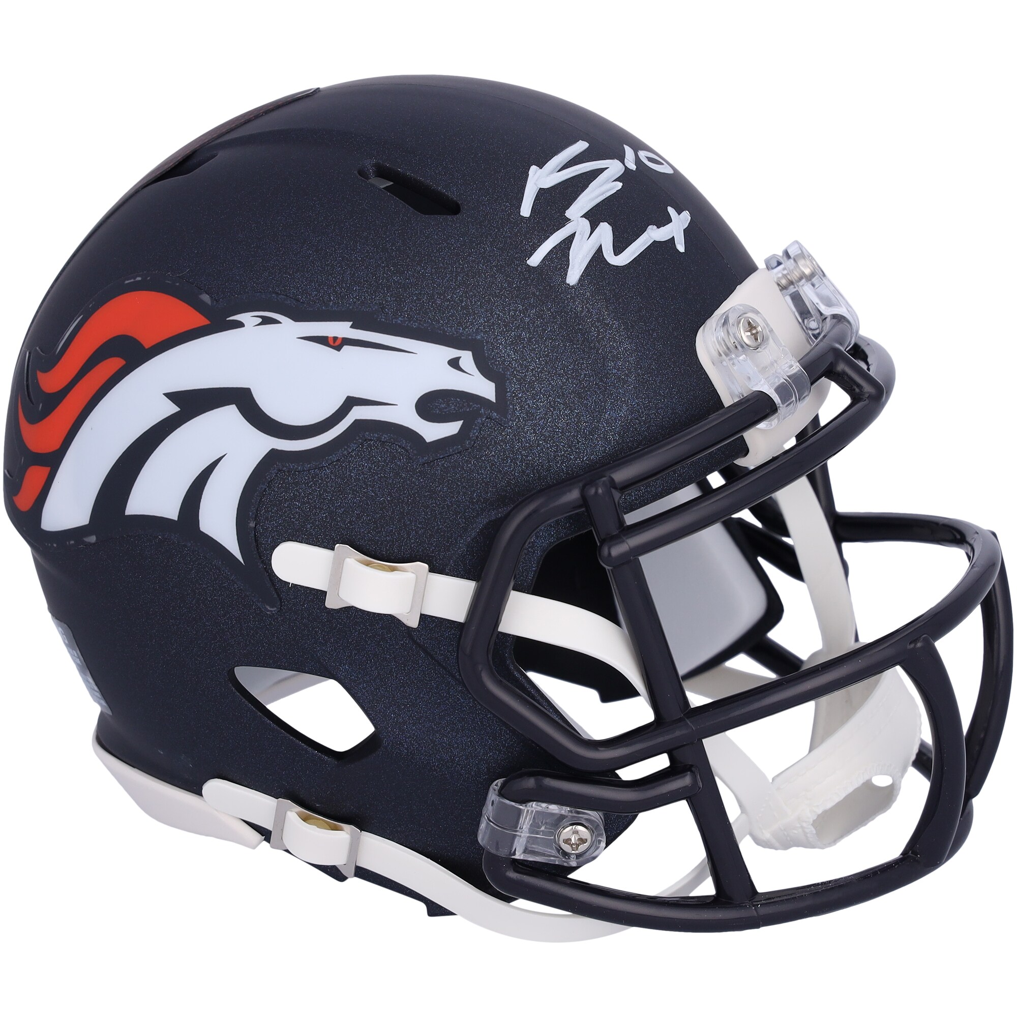 Elevate your collection of Denver Broncos memorabilia with this Bo Nix autographed Riddell Speed Mini Helmet. It feature...