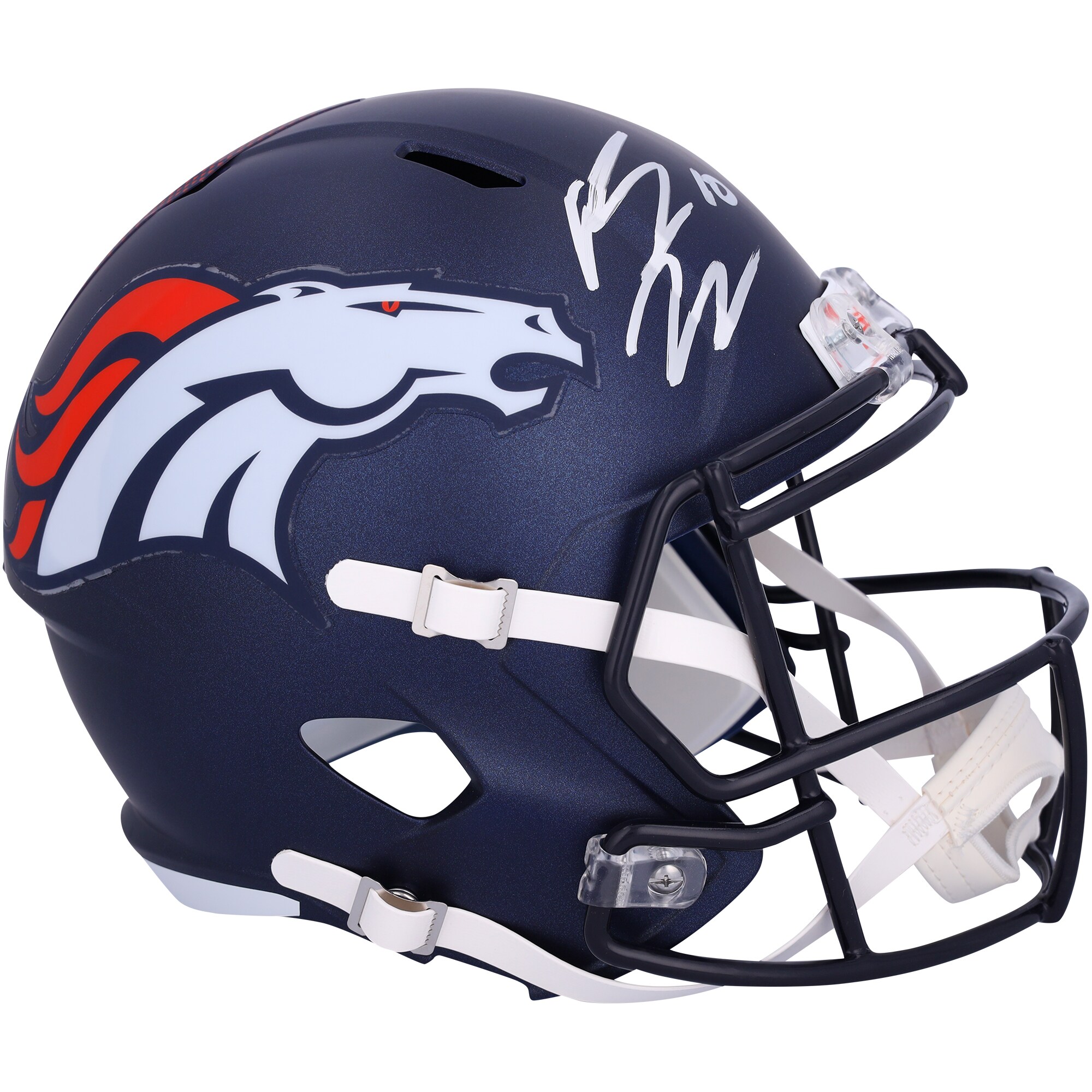 Show your excitement for the newest Denver Broncos quarterback with this Bo Nix autographed 2024 Riddell Speed Replica H...