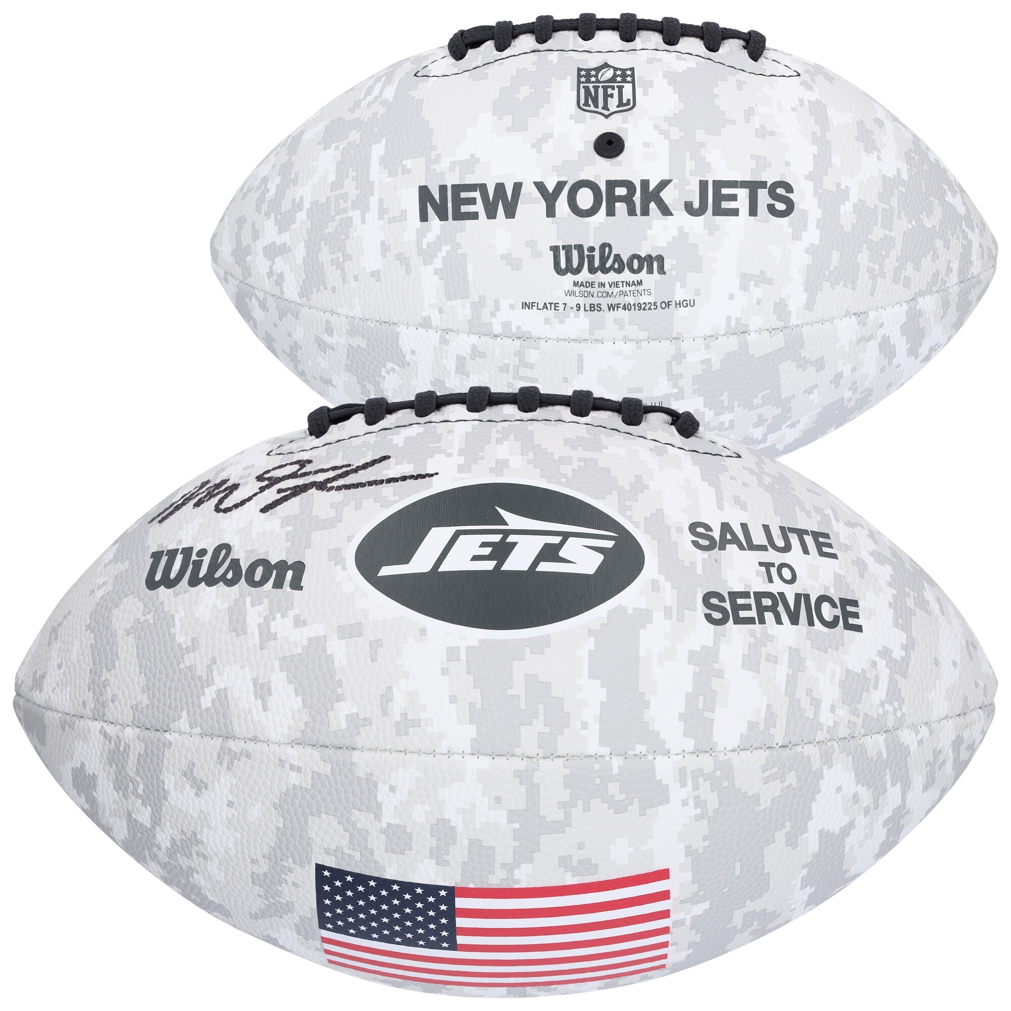 Elevate your collection of New York Jets memorabilia with this Mason Taylor autographed Wilson 2024 Salute To Service Fo...