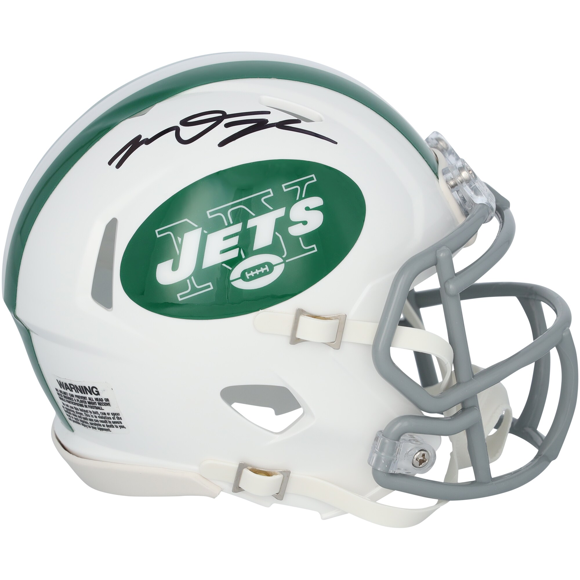 Elevate your collection of New York Jets memorabilia with this Mason Taylor autographed Riddell White Alternate Speed Mi...