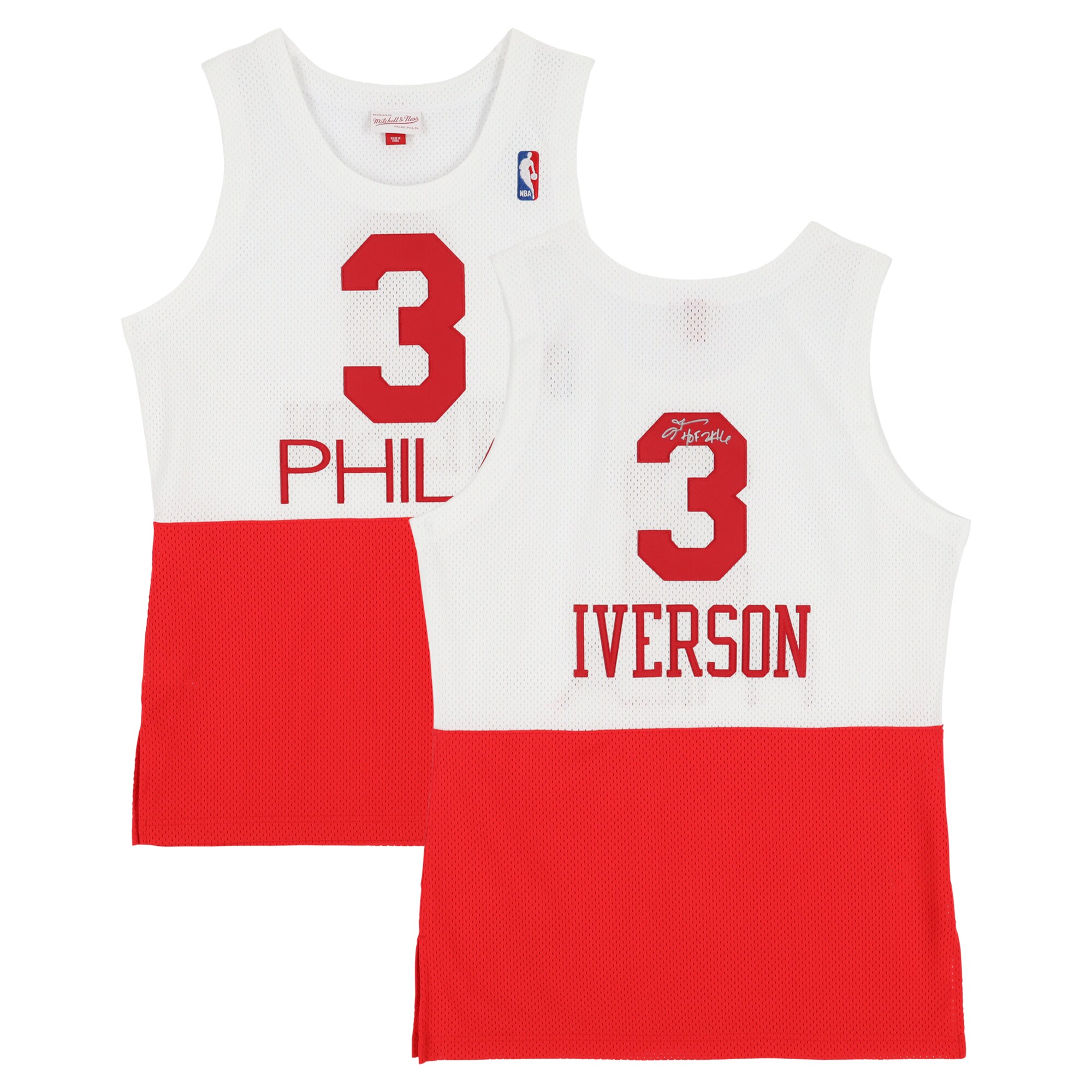 Elevate your collection of Philadelphia 76ers memorabilia with this Allen Iverson autographed White/Red Mitchell & Ness ...