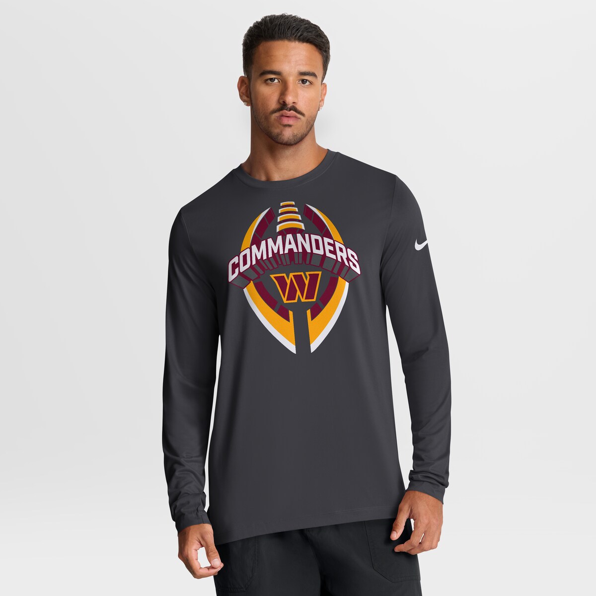 Boost your team spirit for cooler Washington Commanders games with this Primetime Legend Icon Performance Long Sleeve T-...